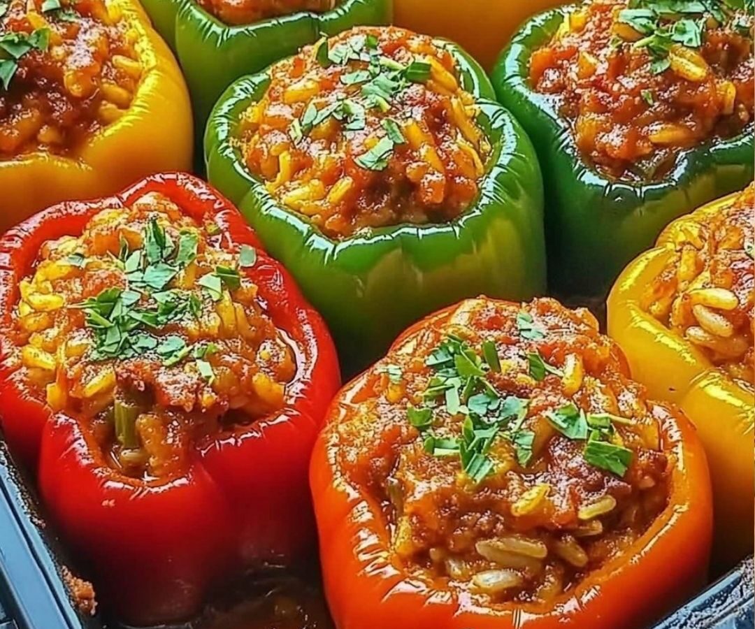 🌶️ Gefüllte Paprika mit Hackfleisch und Reis - Rezepte Einfache